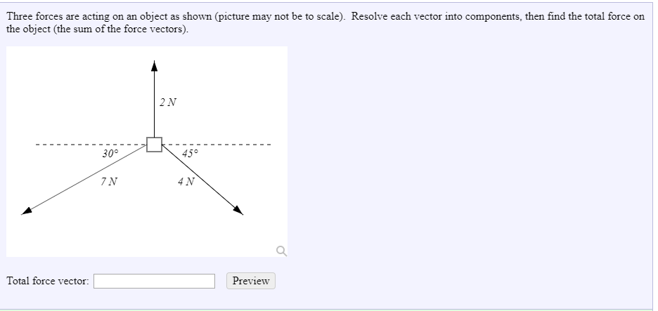 Solved Three forces are acting on an object as shown | Chegg.com