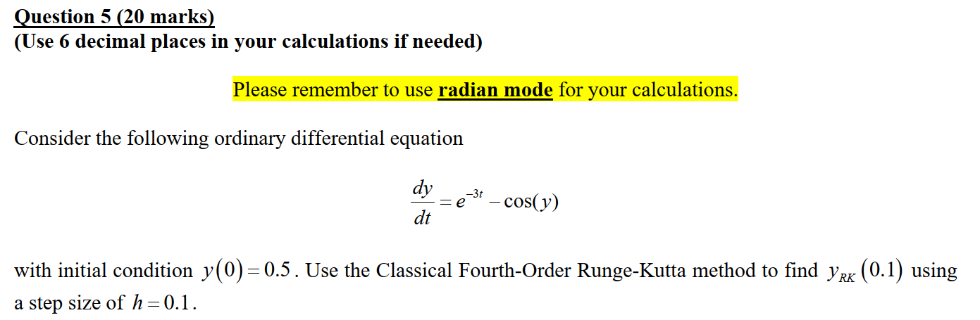 Question 5 (20 ﻿marks)(Use 6 ﻿decimal places in ﻿your | Chegg.com
