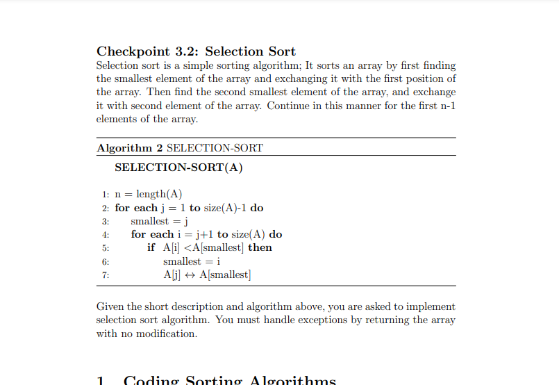 Solved DO java code for this two method in class sort | Chegg.com