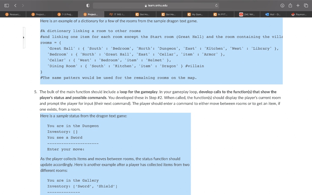 Solved learn.snhu.edu + Resourc.. e Project. 7-3 Praj... | Chegg.com