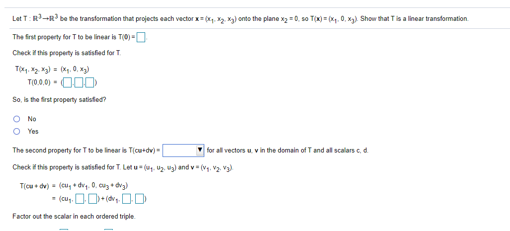 Solved LetT: R3-R3 be the transformation that projects each | Chegg.com
