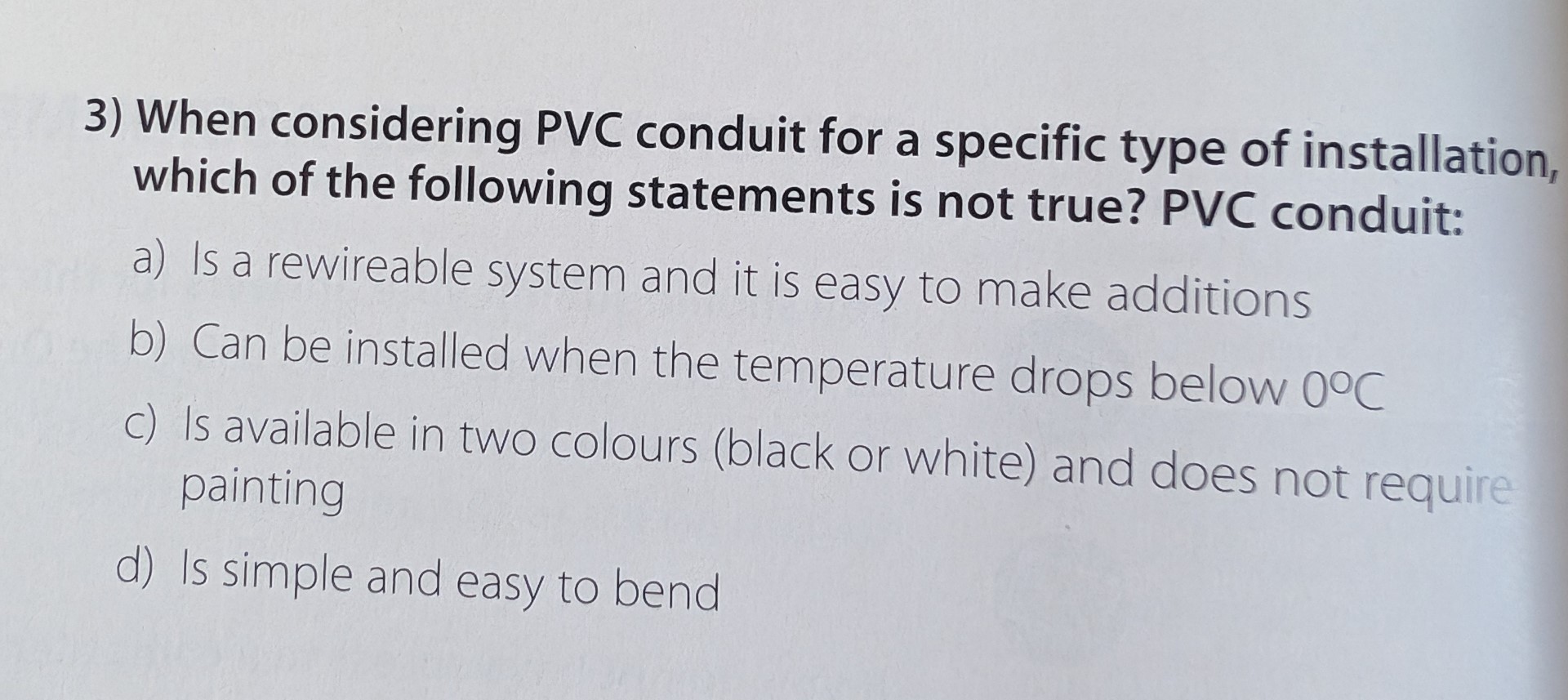 Solved when considering pvc conduit for a specific type of | Chegg.com