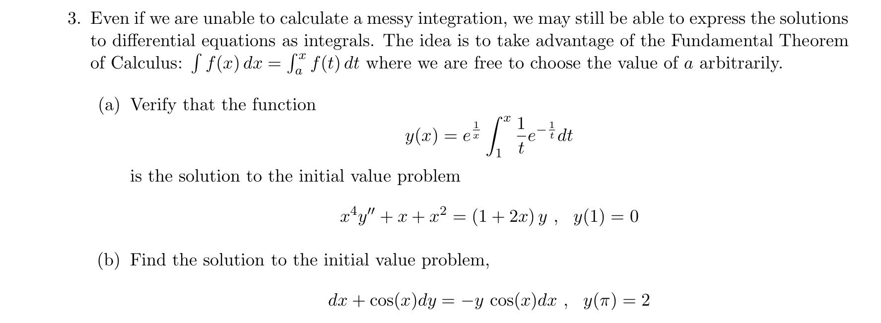 Solved 3. Even if we are unable to calculate a messy | Chegg.com