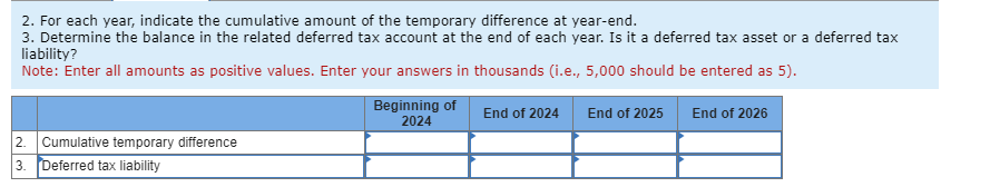 Problem 16-2 (Algo) Temporary difference; determine | Chegg.com