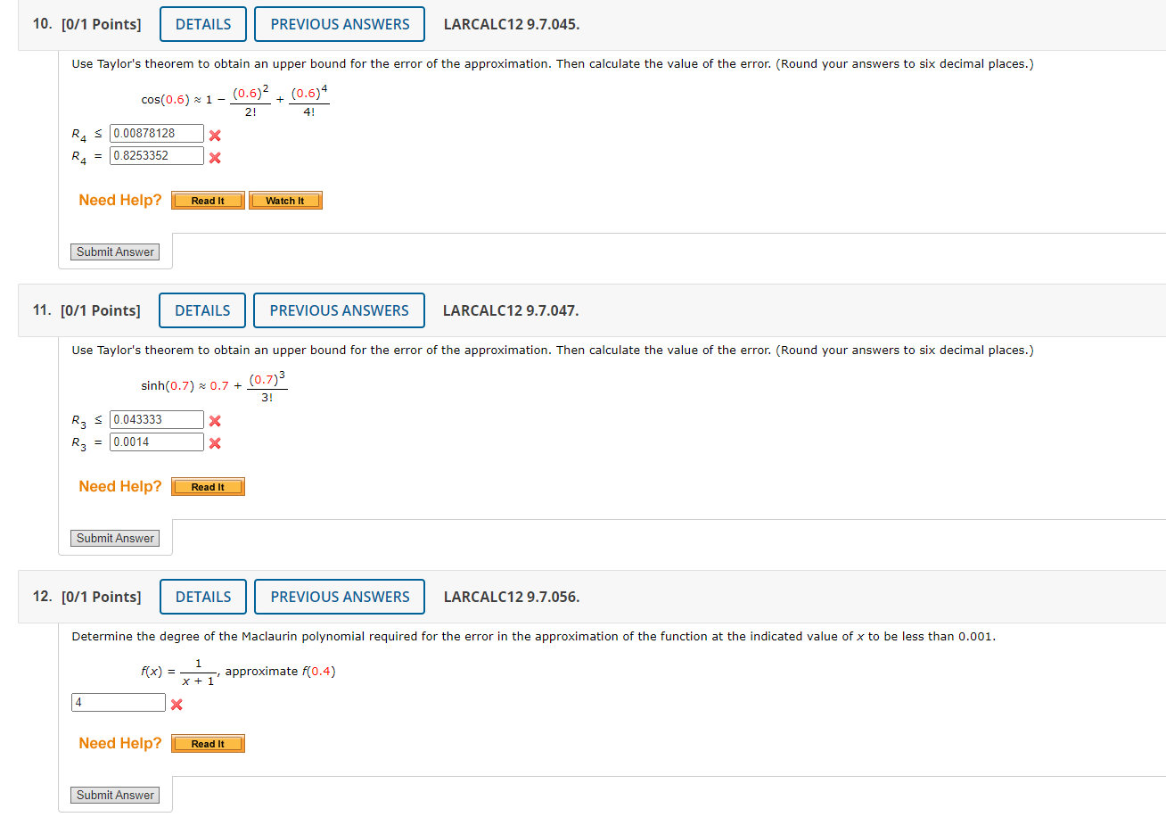 Solved Use Taylor's theorem to obtain an upper bound for the | Chegg.com