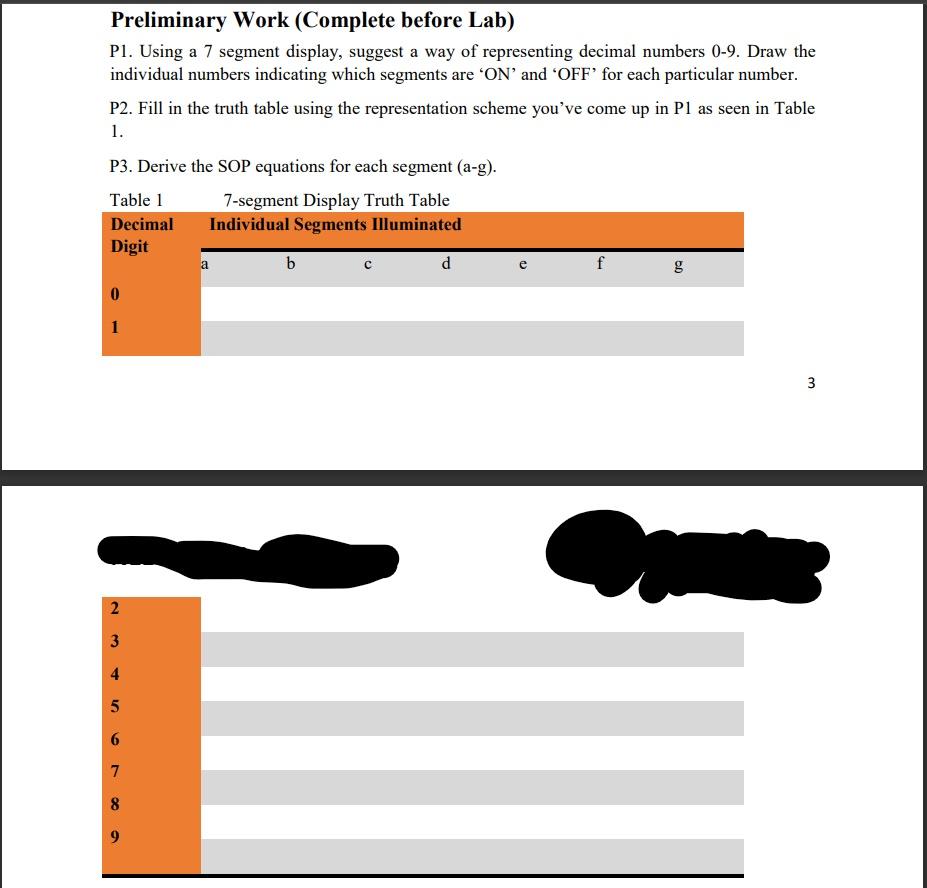 Solved Preliminary Work (Complete before Lab) Pl. Using a 7 | Chegg.com