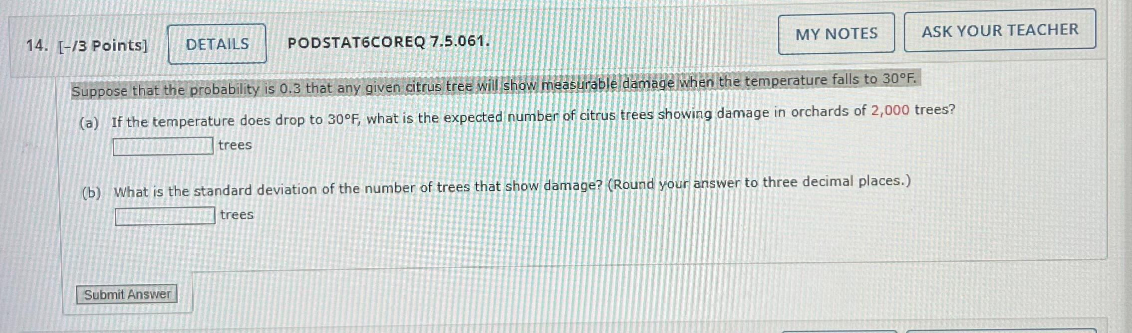 Solved Suppose that the probability is 0.3 that any given | Chegg.com