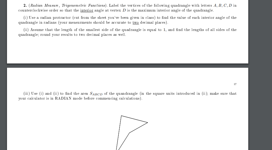 2. (Radian Measure, Trigonometric Functions). Label | Chegg.com