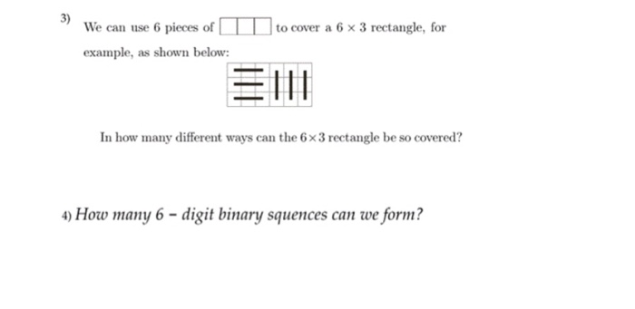 Solved We can use 6 picce ofto cover a 6 x 3 rectangle, for | Chegg.com