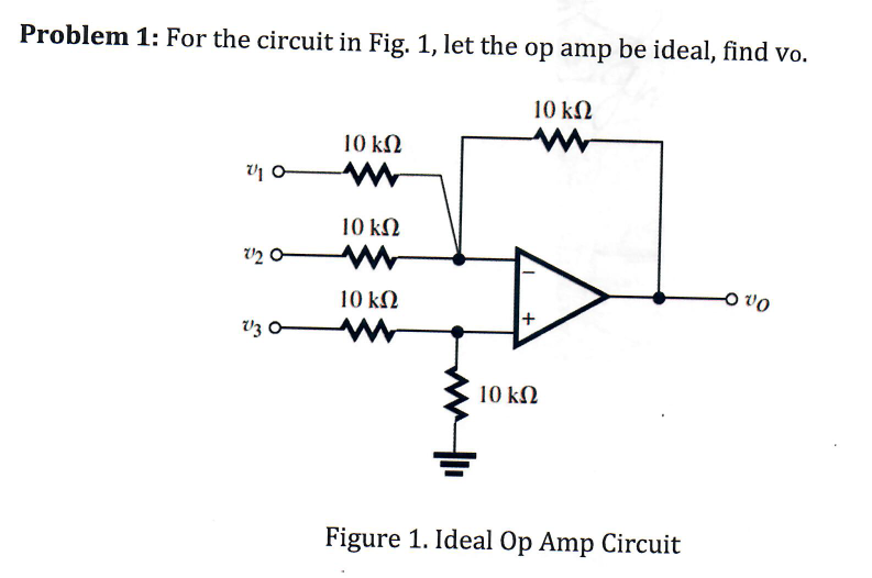 Problem 1: For the circuit in Fig. 1, let the op amp | Chegg.com