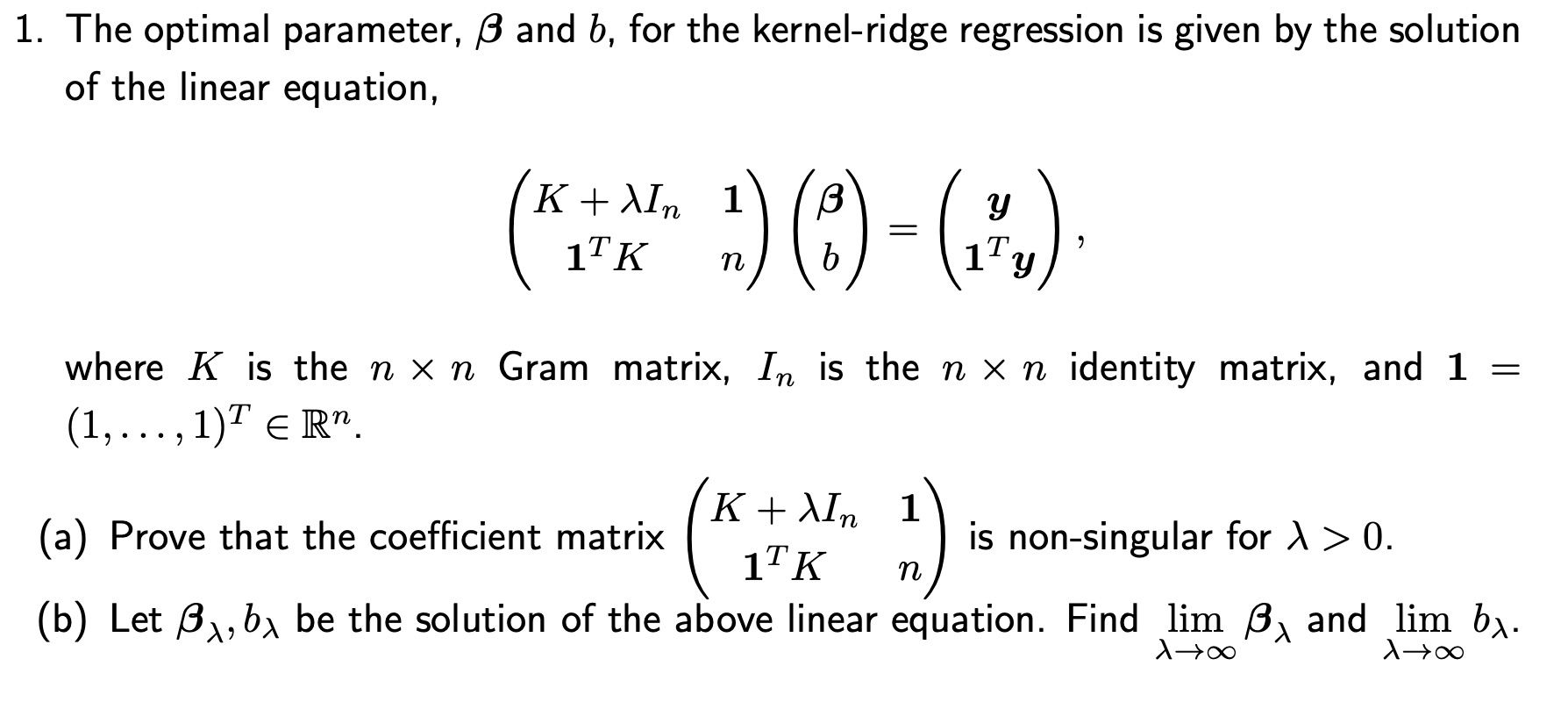 Solved keyword : kernel ridge regression, Gram matrix, | Chegg.com