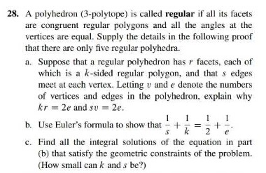 Solved 8. A polyhedron (3-polytope) is called regular if all | Chegg.com