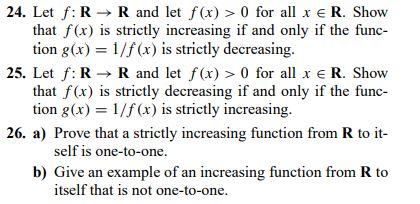 Solved 24. Let f:R → R and let f(x) > 0 for all x € R. Show | Chegg.com