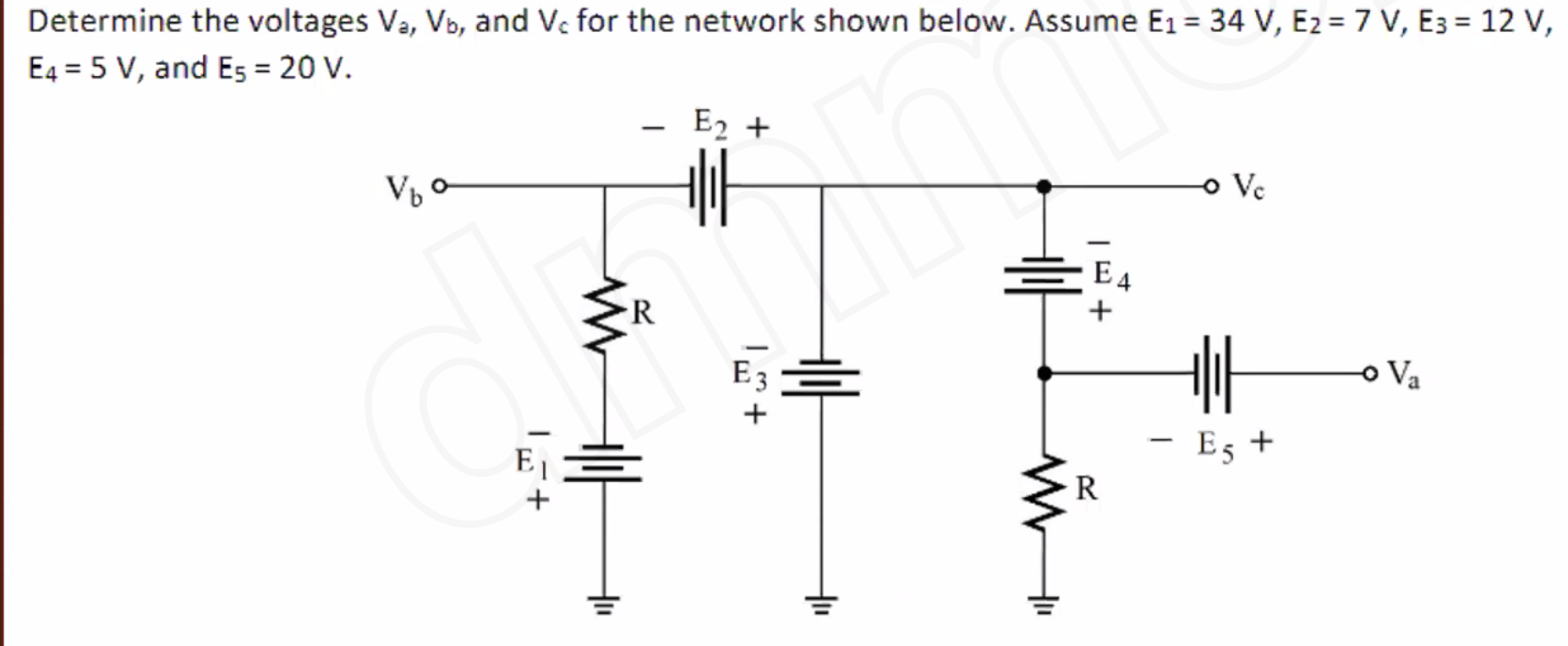 Solved Determine the voltages Va, Vb, and Vc for the network | Chegg.com
