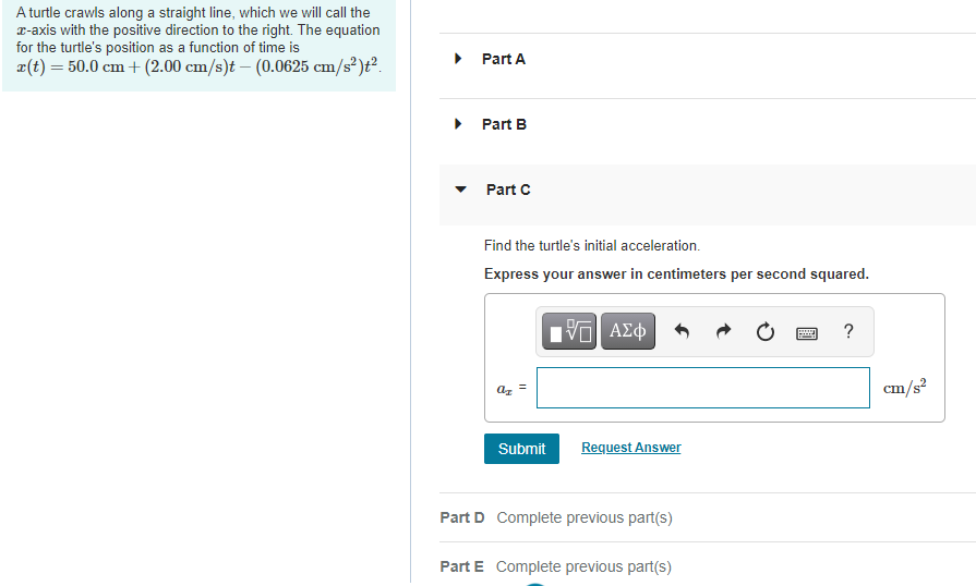 Solved A turtle crawls along a straight line, which we will | Chegg.com