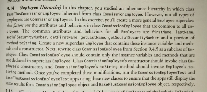 Solved methods 9.14 (Employee Hierarchy) In this chapter, | Chegg.com