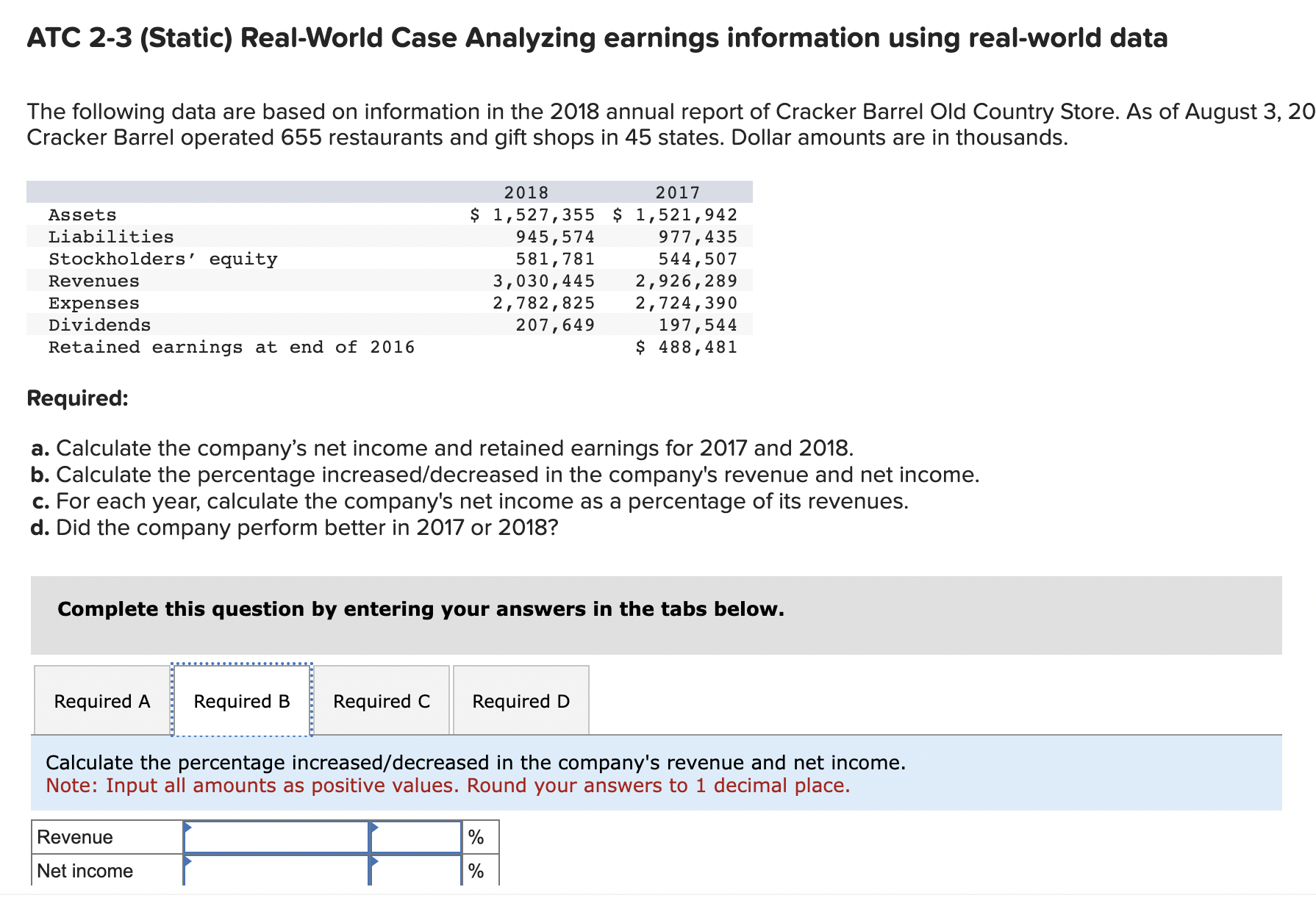 Solved ATC 2-3 (Static) Real-World Case Analyzing earnings | Chegg.com