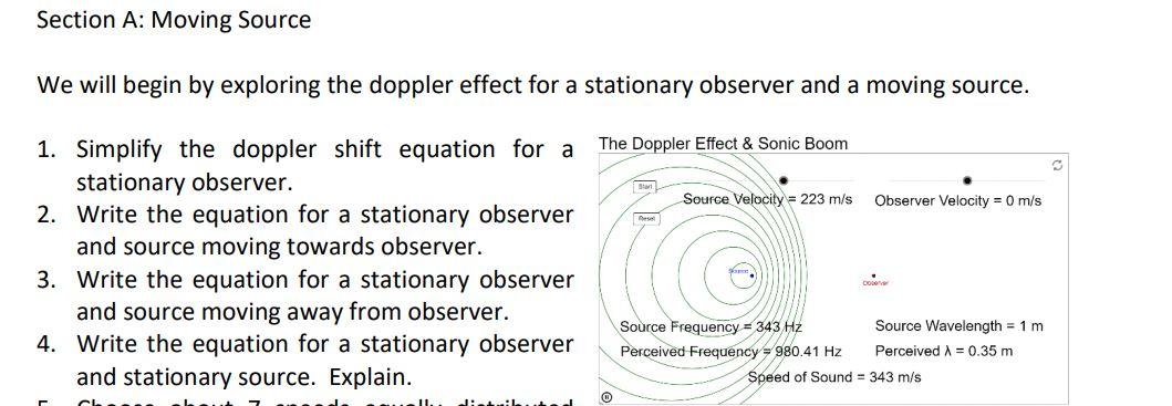 Solved Section A: Moving Source We will begin by exploring | Chegg.com