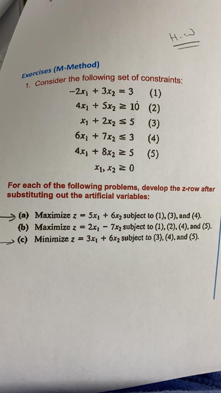 Solved 1. Consider the following set of constraints: | Chegg.com