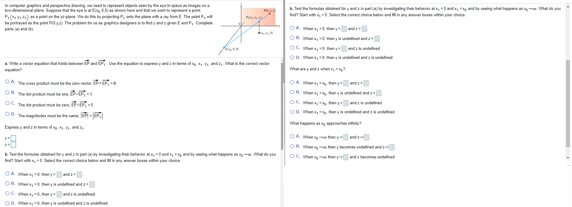 In computer graphics and perspective drawing, we need | Chegg.com