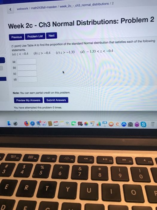 Solved webwork/math243fall-masden / week 2c -_ch3 normal | Chegg.com