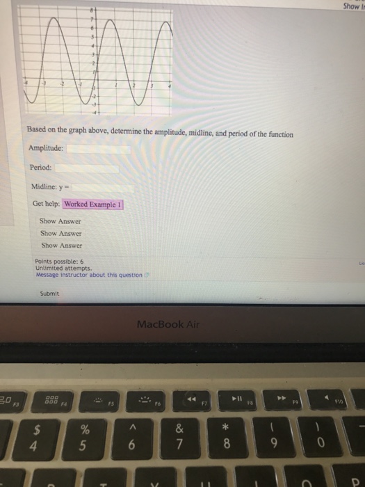 Solved Based on the graph above, determine the amplitude, | Chegg.com