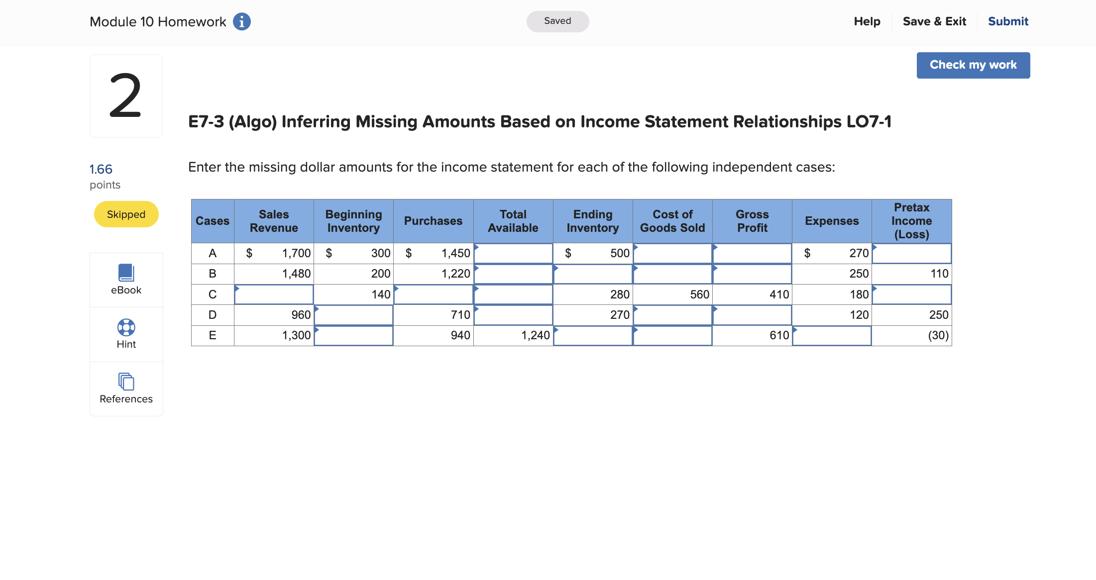 Solved Module 10 ﻿Homework(HelpSave \& | Chegg.com