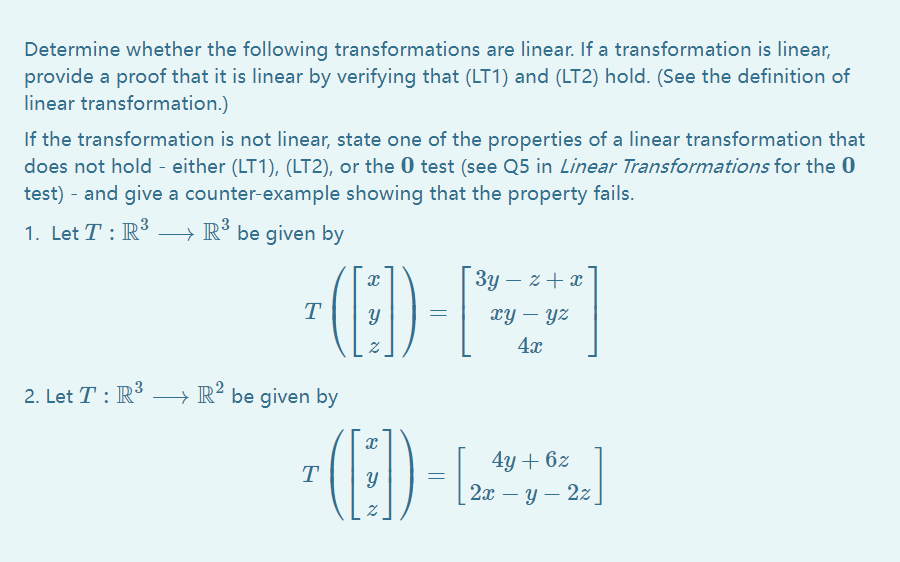 Solved Determine whether the following transformations are | Chegg.com