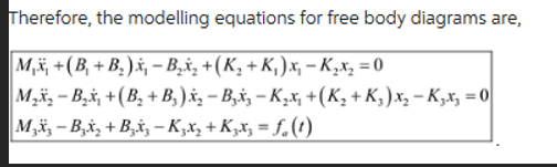 Solved Therefore, the modelling equations for free body | Chegg.com