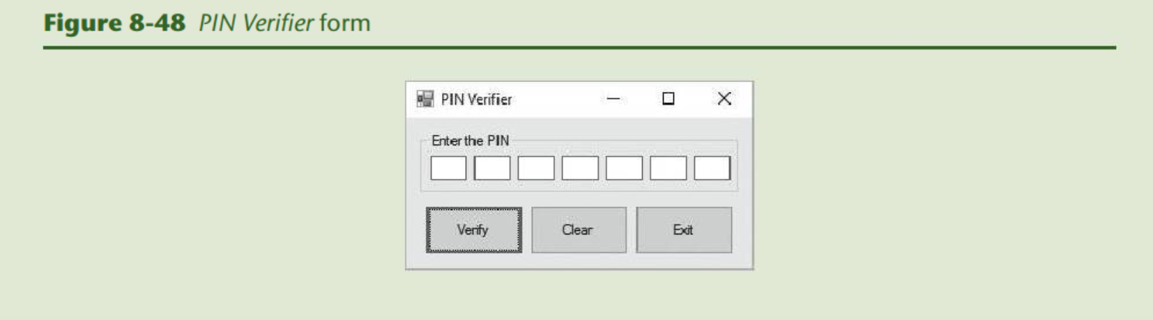 Solved Programming Challenges: PIN Verifier *using Visual | Chegg.com