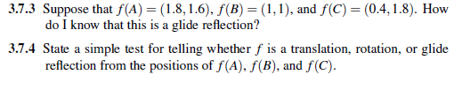 Exercises Given three points A,B,C and the points | Chegg.com