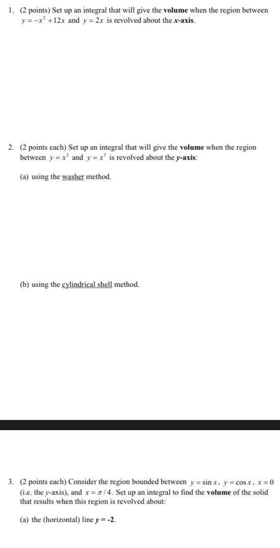 Solved Show in detail steps 1. ( 2 points) Set up an | Chegg.com