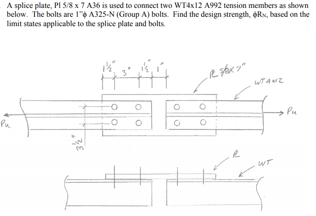 Solved A splice plate, Pl 5/8 x 7 A36 is used to connect two | Chegg.com