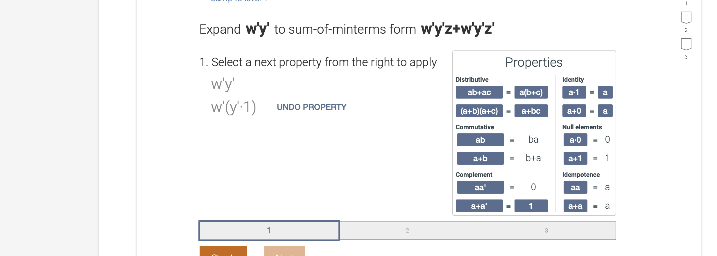Solved Expand w′y′ to sum-of-minterms form w′y′z+w′y′z′ 1. | Chegg.com