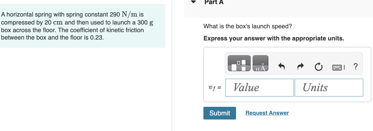 A horizontal spring with spring constant 290 N/m is | Chegg.com
