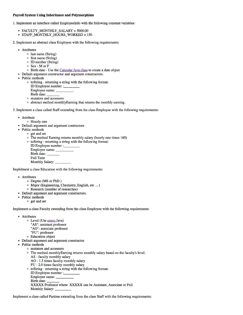 Solved Payroll System Using Inheritance And Polymorphism 1 7749