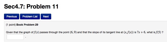 Solved Sec4.7: Problem 11 Previous Problem ListNext (1 | Chegg.com