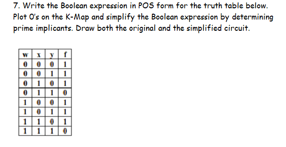 Solved 7 Write The Boolean Expression In Pos Form For The 3890