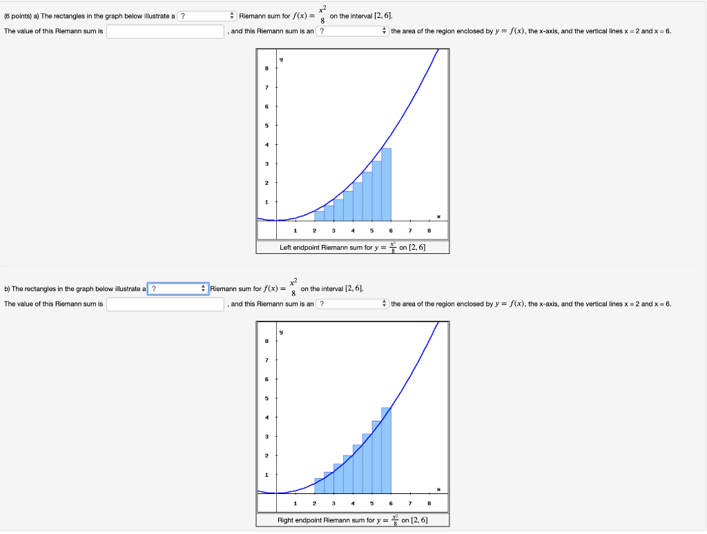 Solved The drop down options are, left endpoint right | Chegg.com