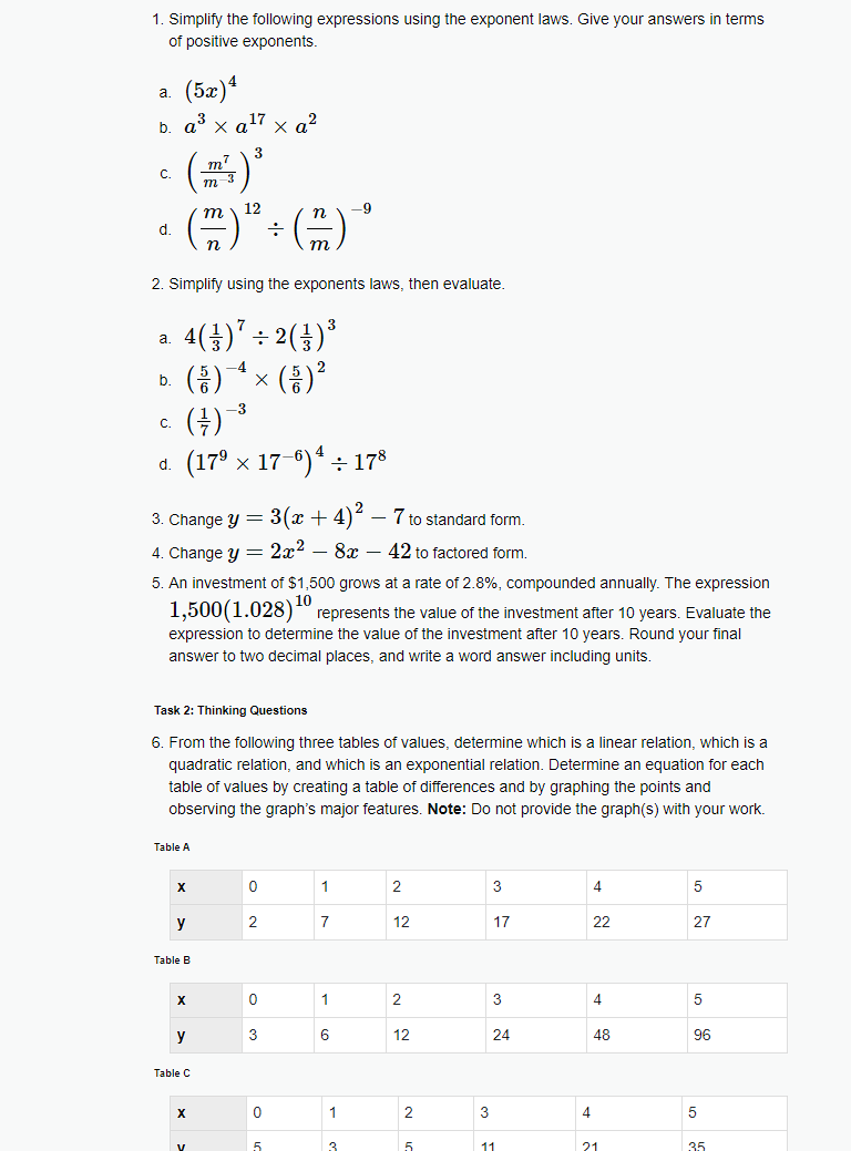Solved 1. Simplify the following expressions using the | Chegg.com