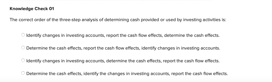 Solved Knowledge Check 01 The correct order of the | Chegg.com