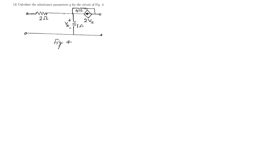 Solved (4) Calculate the admittance parameters y for the | Chegg.com