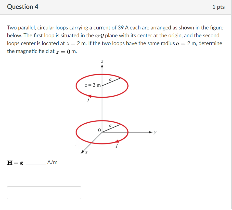 Solved Question 3 1 pts Two parallel, circular loops | Chegg.com