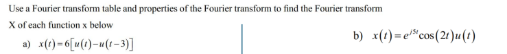 Solved Use a Fourier transform table and properties of the | Chegg.com