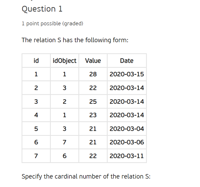 Solved The following set of rows is set: What is the minimum | Chegg.com