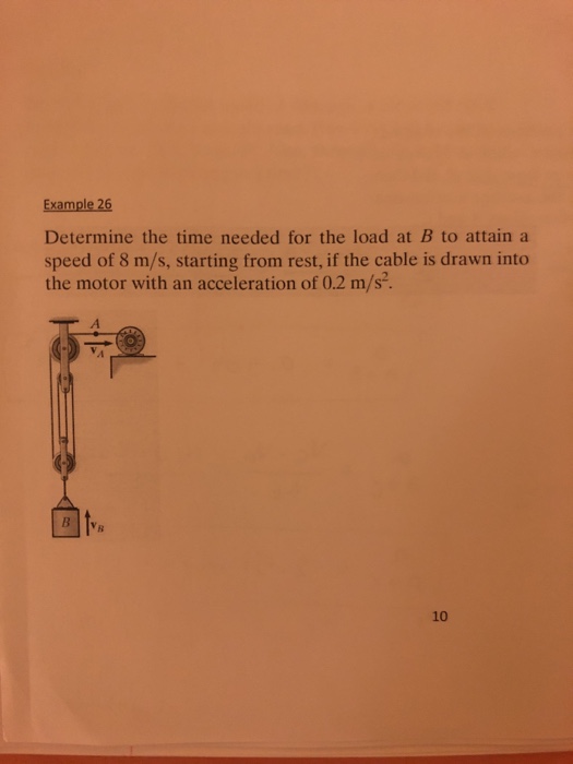 Solved Example 26 Determine the time needed for the load at | Chegg.com