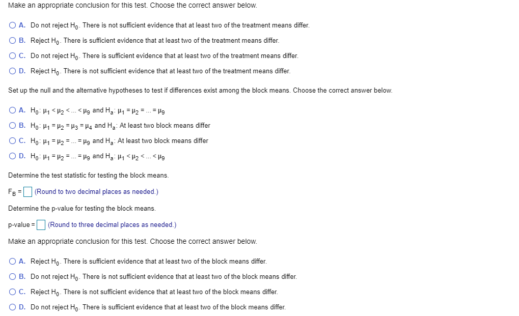 Solved Suppose An Experiment Utilizing A Randomized Block 