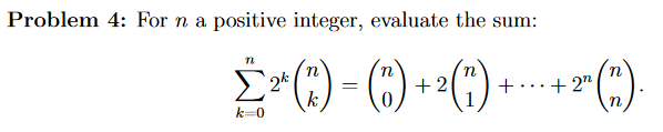 Solved Problem 4: For n a positive integer, evaluate the | Chegg.com