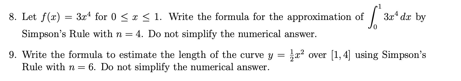 Solved Let f(x)=3x4 ﻿for 0≤x≤1. ﻿Write the formula for the | Chegg.com
