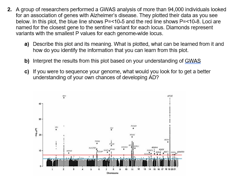 Solved A group of researchers performed a GWAS analysis of | Chegg.com